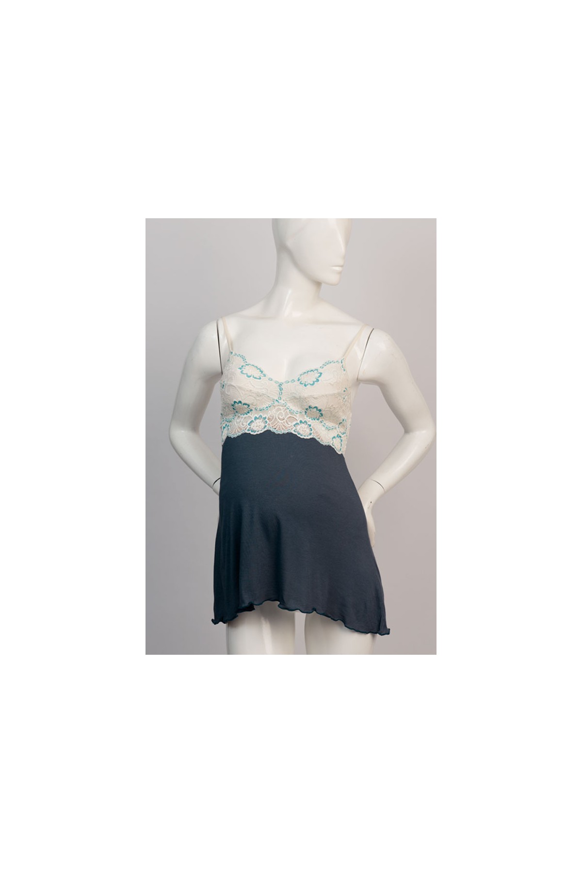 Top pijama azul algodón pima con encaje delicado | BUP Maternity Tallas ...
